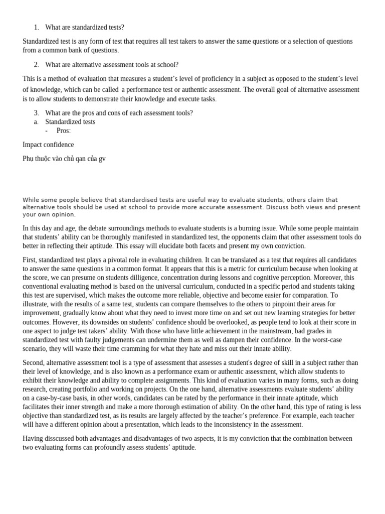 What Are Standardized Tests | PDF