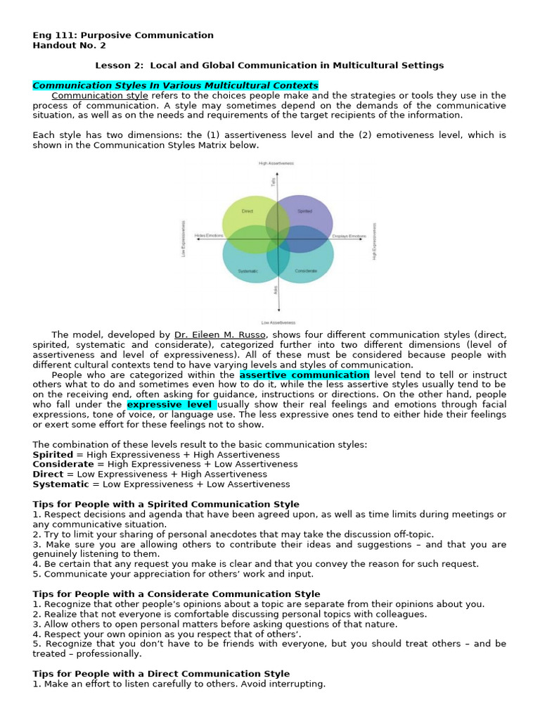 Eng 111 - Handout 2 | PDF