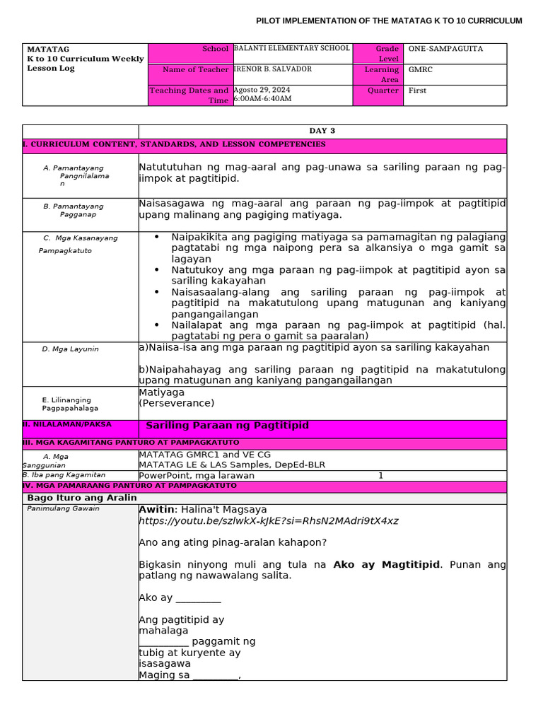 GMRC Q1 Week4 Day3 | PDF