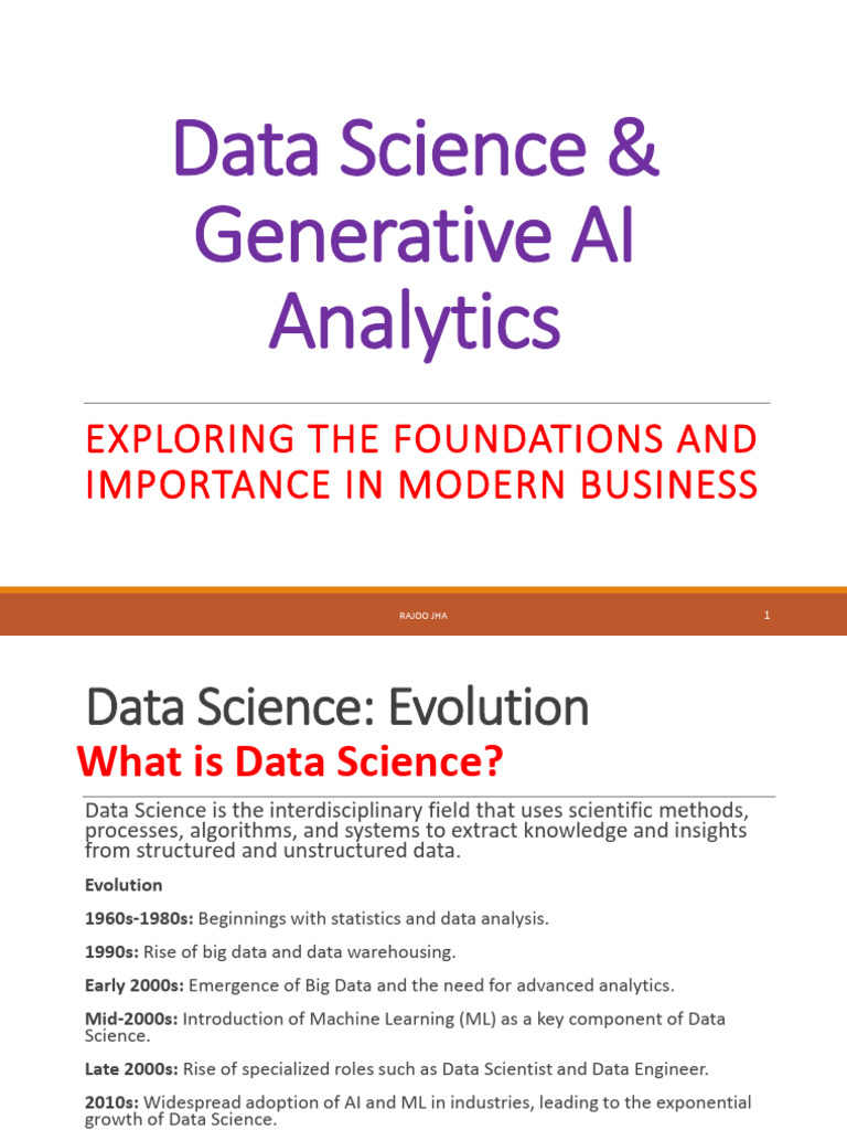 Data Science & Generative AI Technologies | PDF | Artificial Neural ...