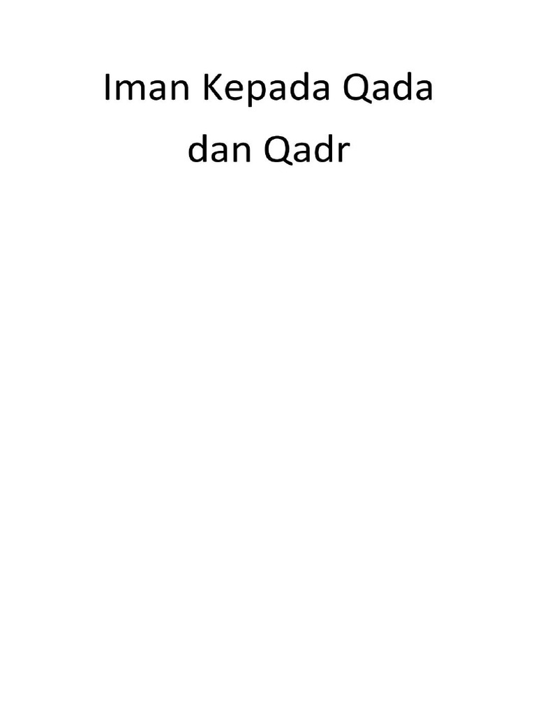 Qada Dan Qadr | PDF