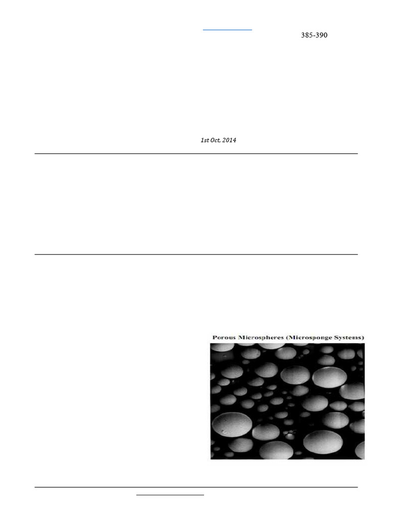 Microsponge Drug Delivery Systme | PDF