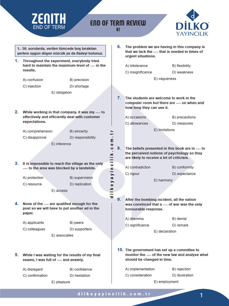 End of Term Review 1 | PDF
