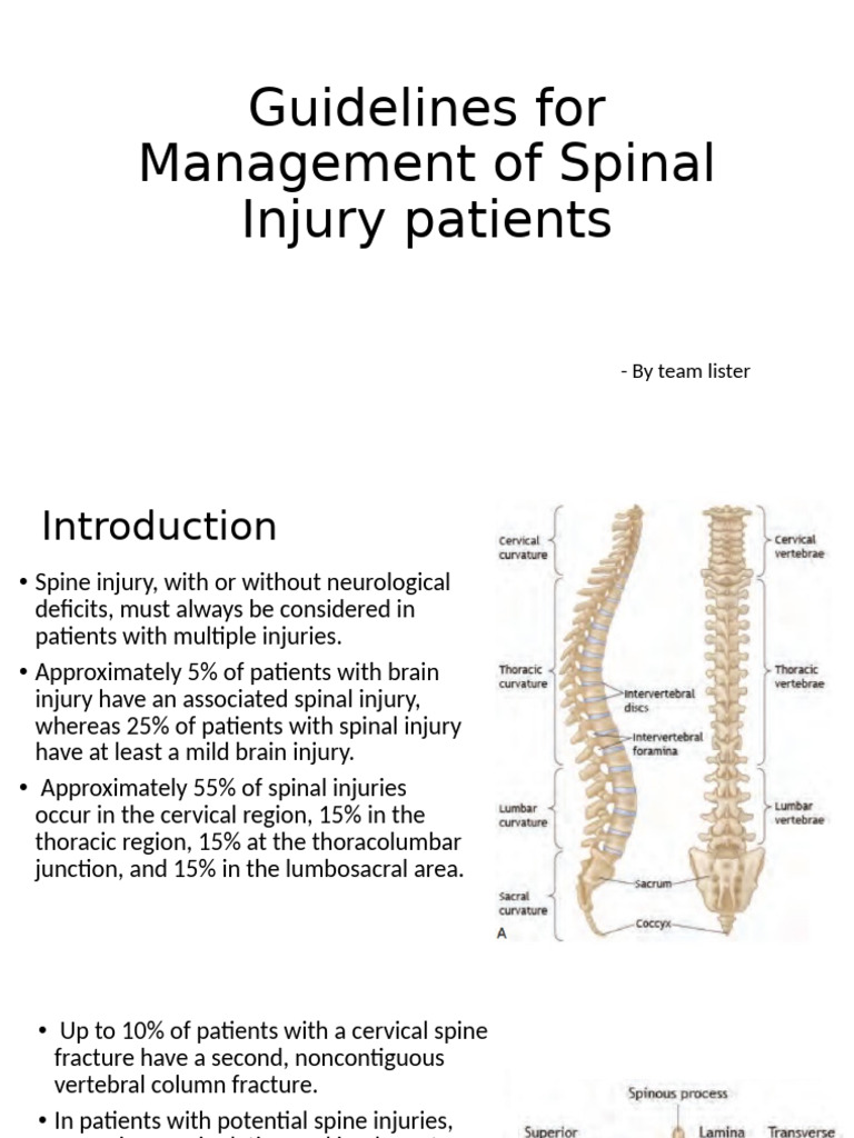Recent Board Guidelines For Management of Spinal Injury Patient | PDF