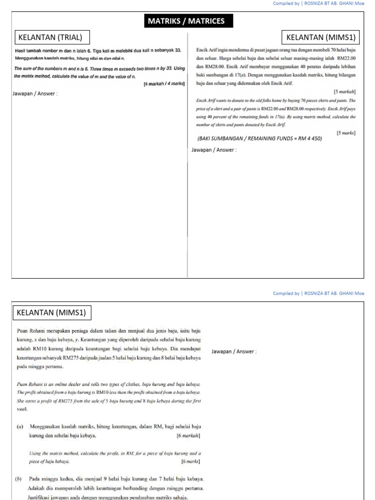 12 Matriks (Matrices) 2022 - 240120 - 175107 | PDF