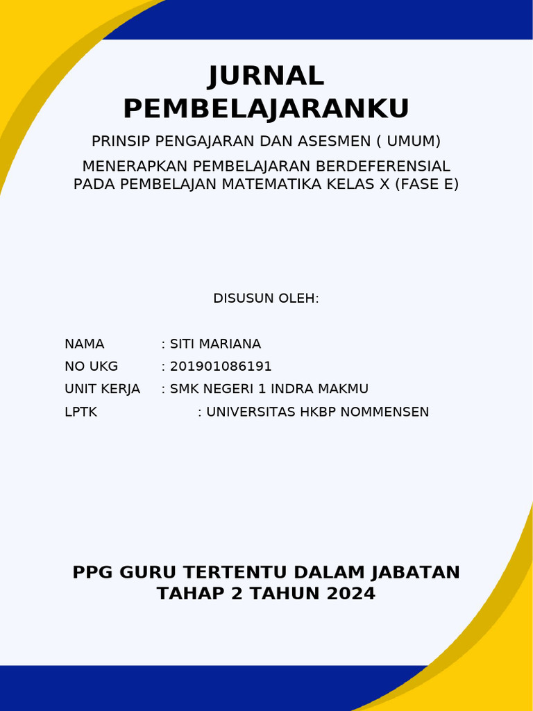 Jurnal Pembelajaranku | PDF