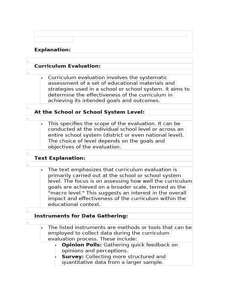 Curriculum Evaluation | PDF