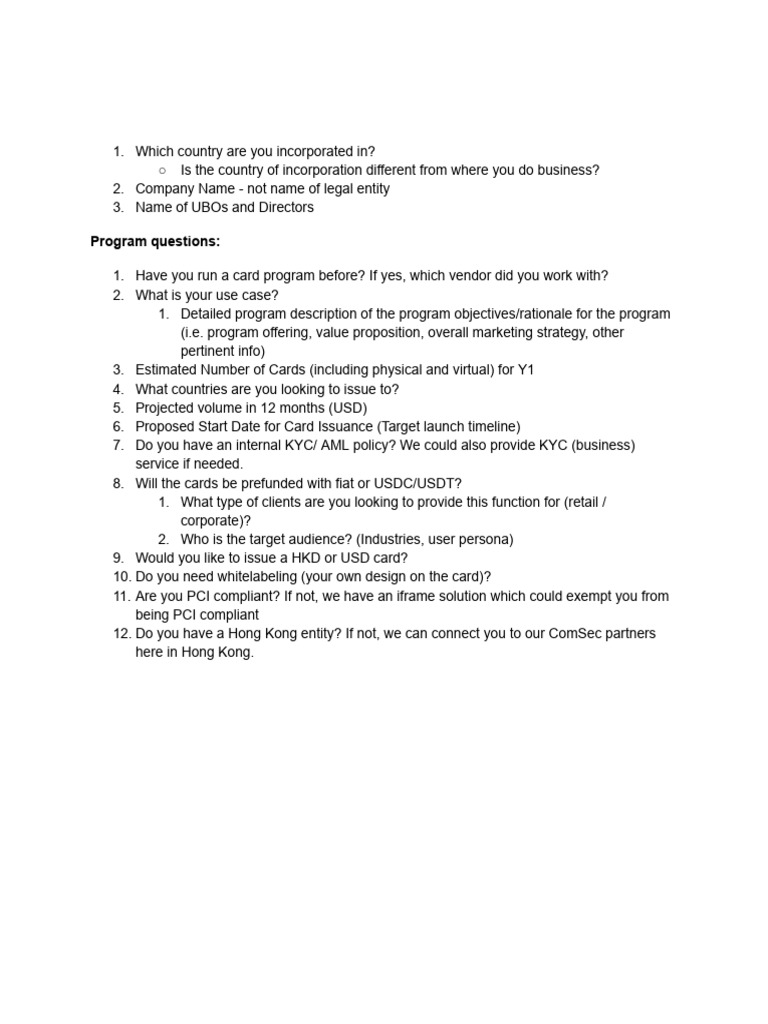 Card-Issuance Pre-Screening Questions - API | PDF