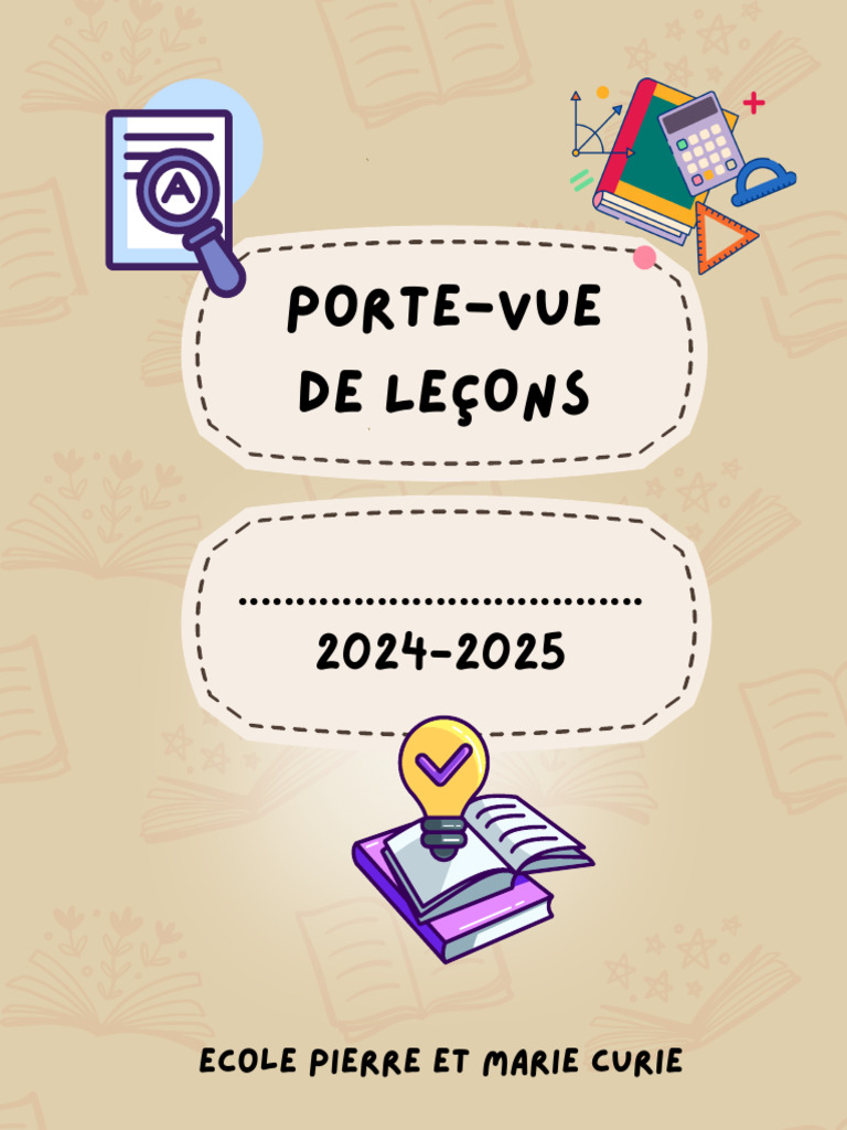 Couverture Porte-Vue Leçons | PDF