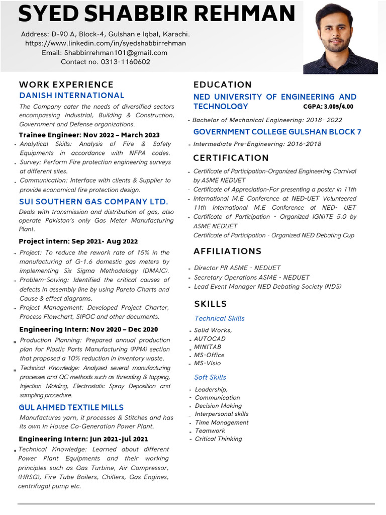 Syed Shabbir Rehman-Resume PDF | PDF