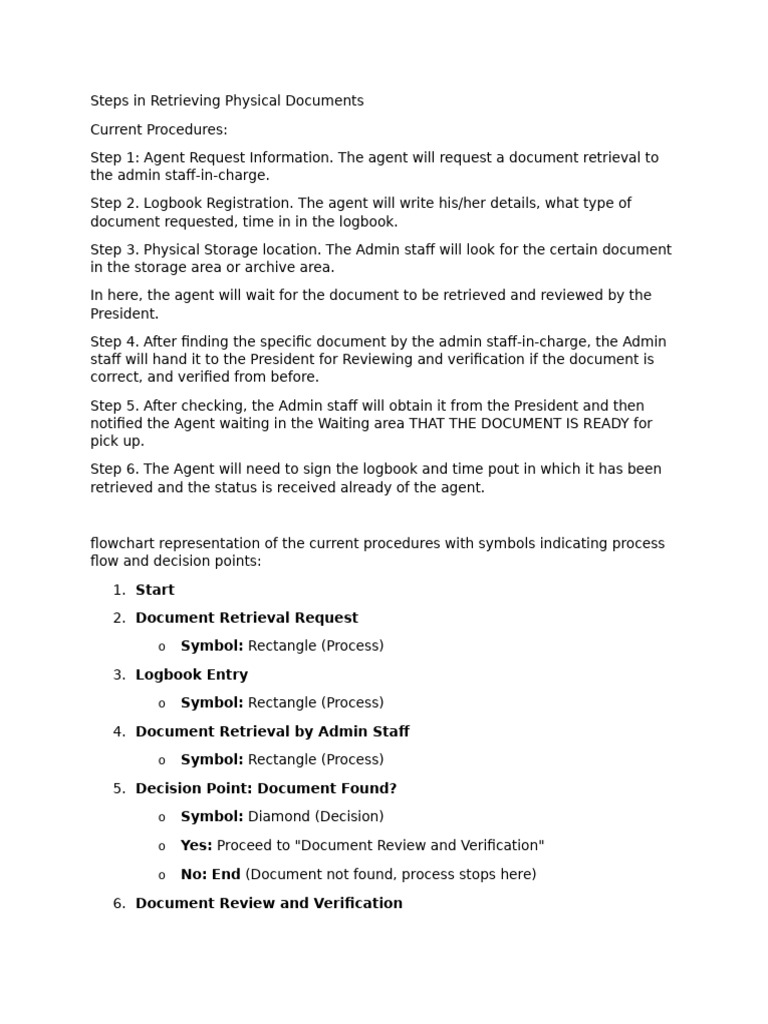 Steps in Retrieving Physical Documents | PDF