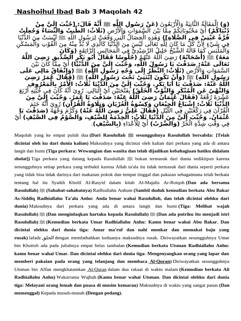 Nashoihul Ibad Bab 3 - 42 | PDF