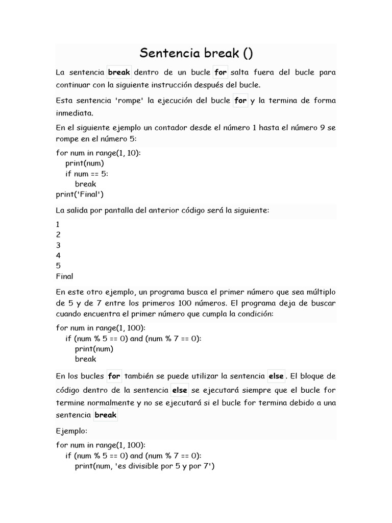 P14.Sentencia Break | PDF