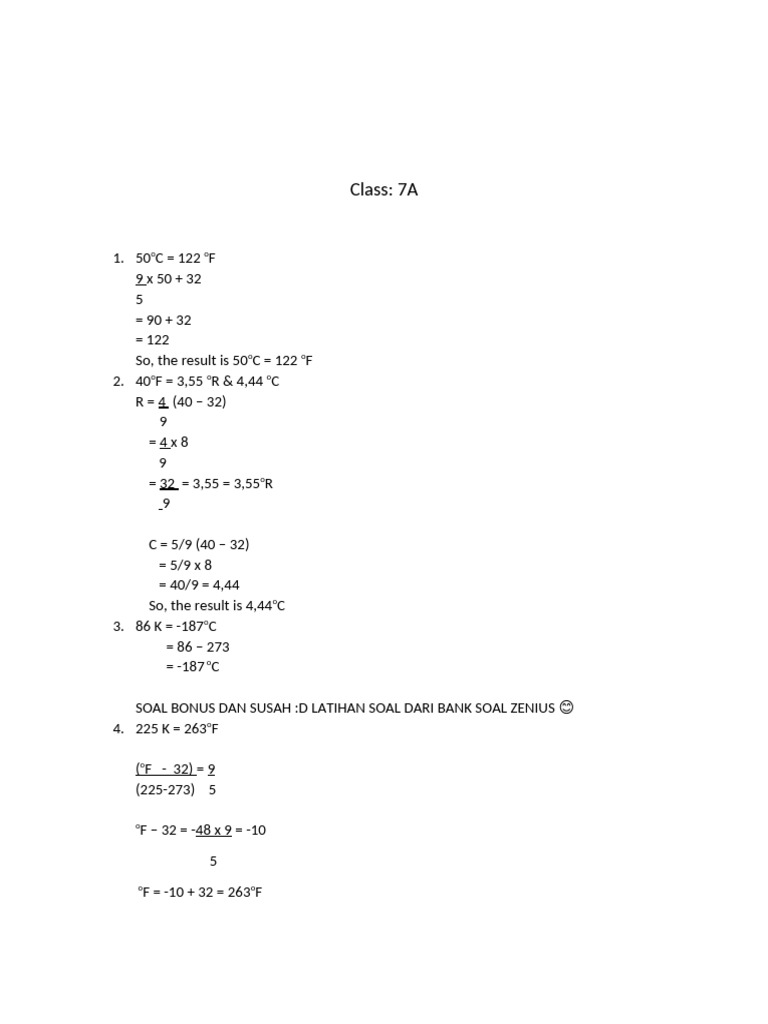 Assignment Temperature and Heat - Yehezkiel Patra P. 7A | PDF