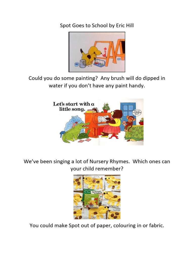 Spot Goes To School by Eric Hill | PDF
