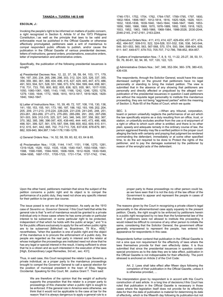 PFR - 1e Cases | PDF | Mandamus | Social Science