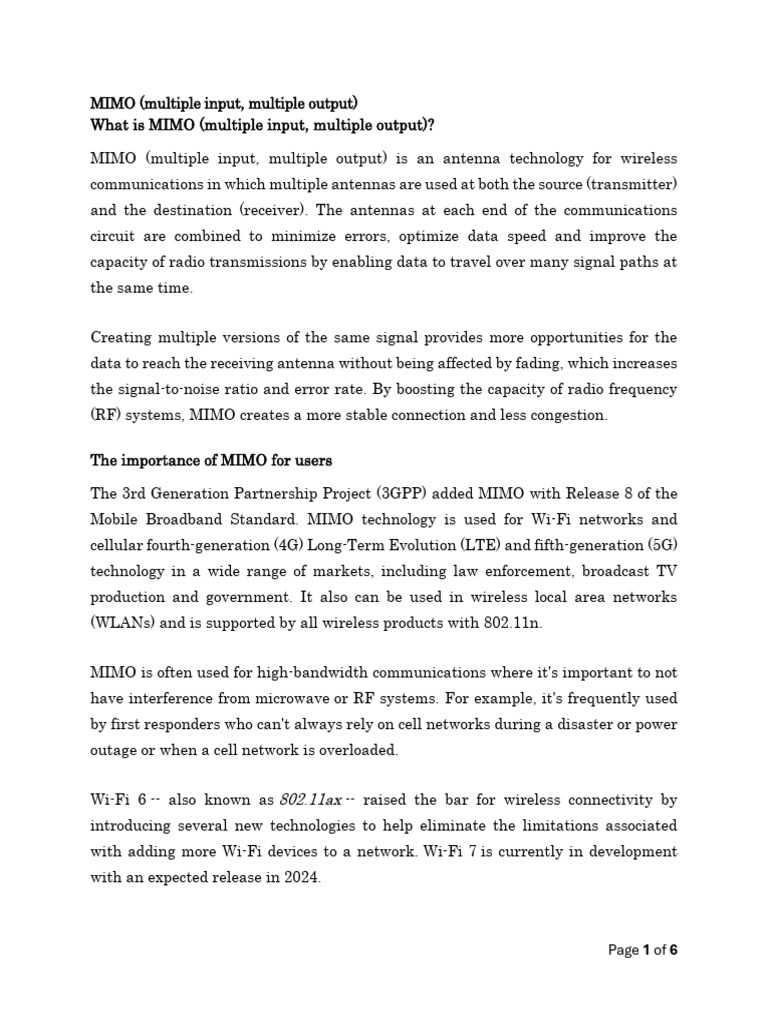 MIMO | PDF