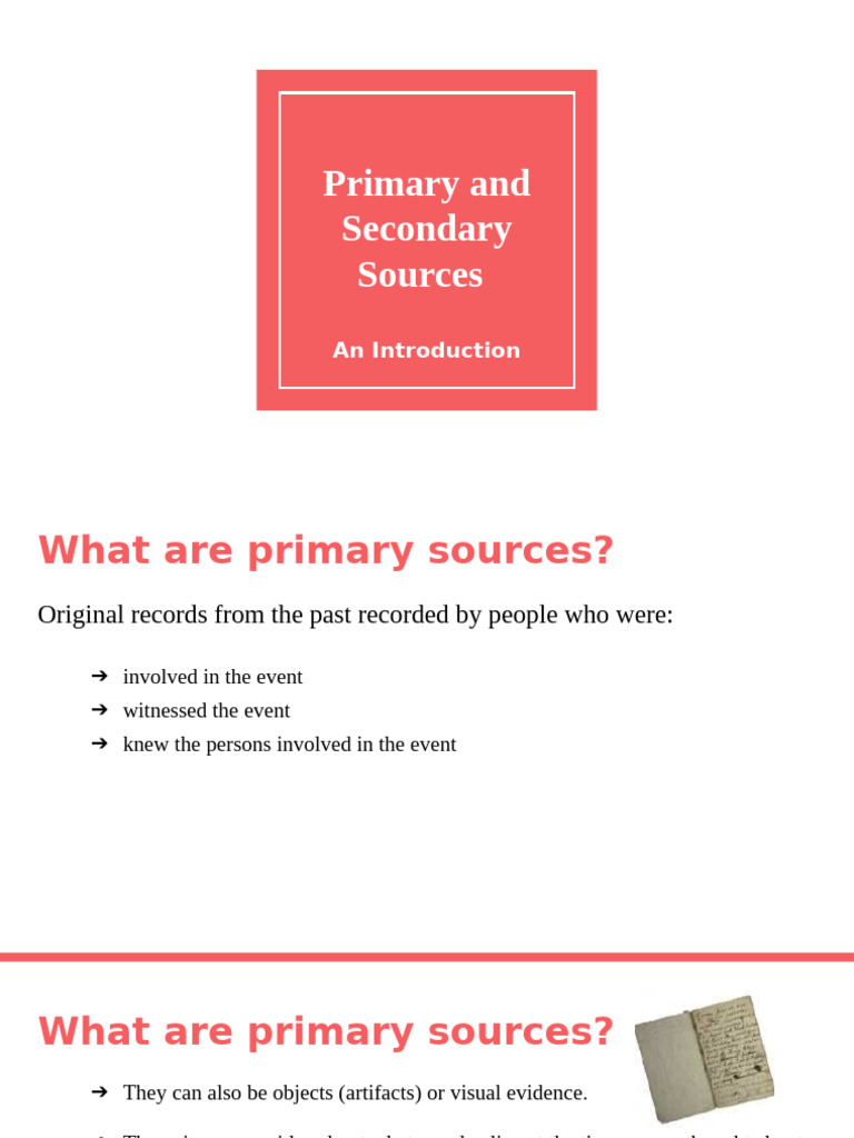 Primary and Secondary Sources | PDF | Human Communication | Cognition