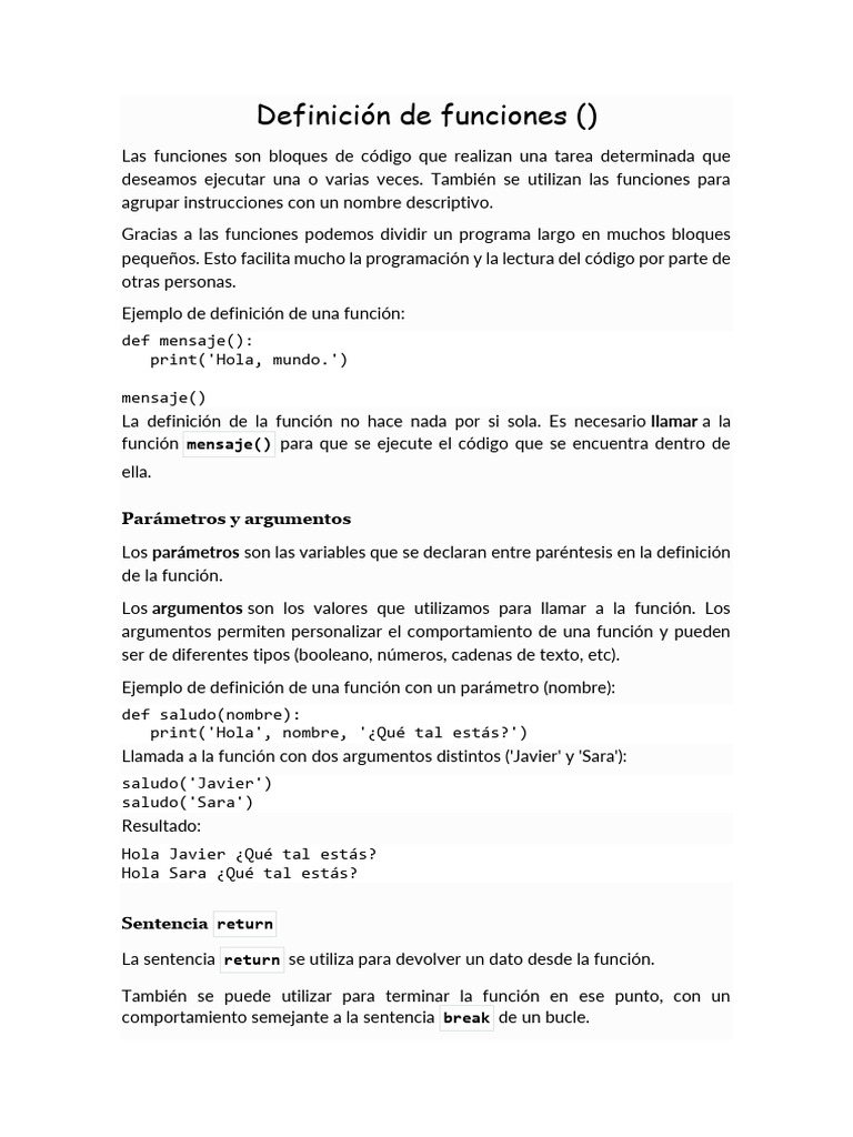 P.17 Definición de Funciones | PDF | Python (lenguaje de programación) | Informática