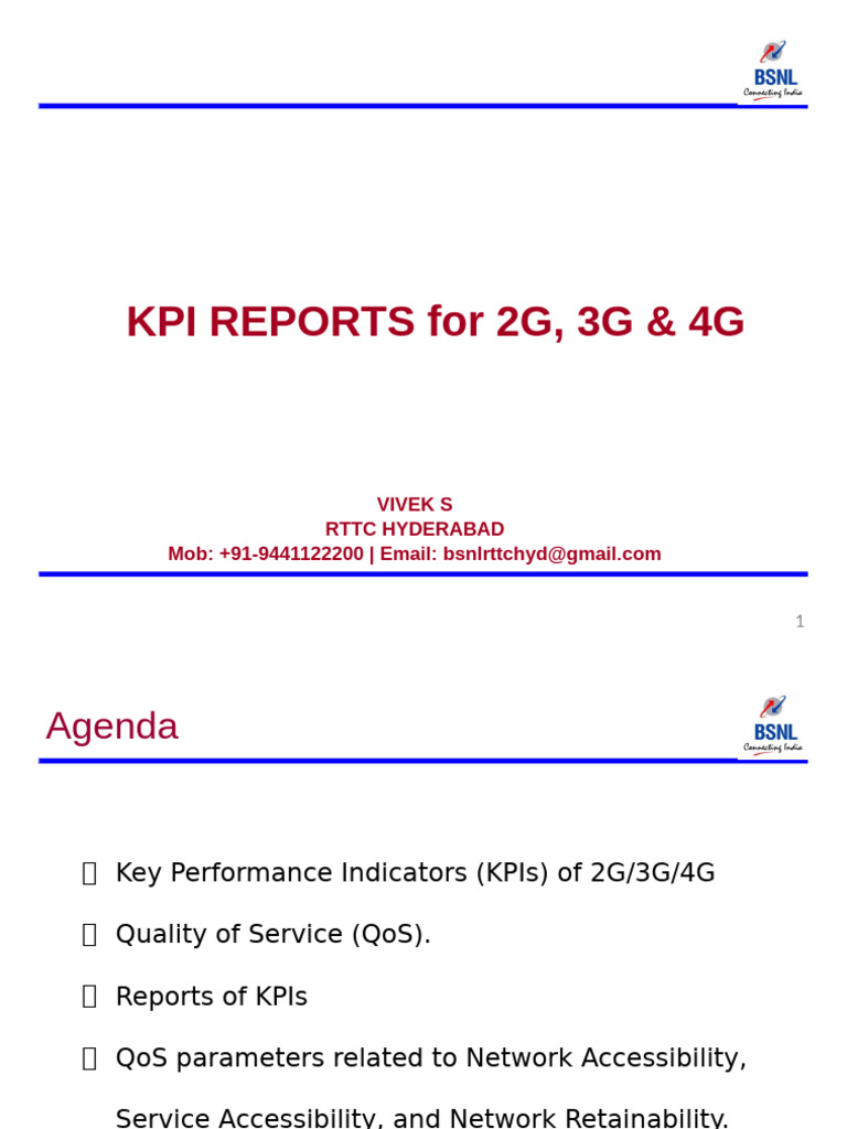 Kpi - Reports For 2G.3G & 4G | PDF