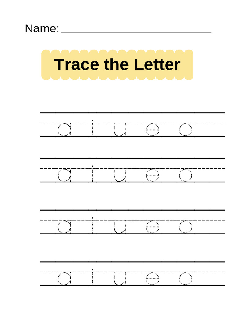 Simple Alphabet Tracing Worksheet | PDF