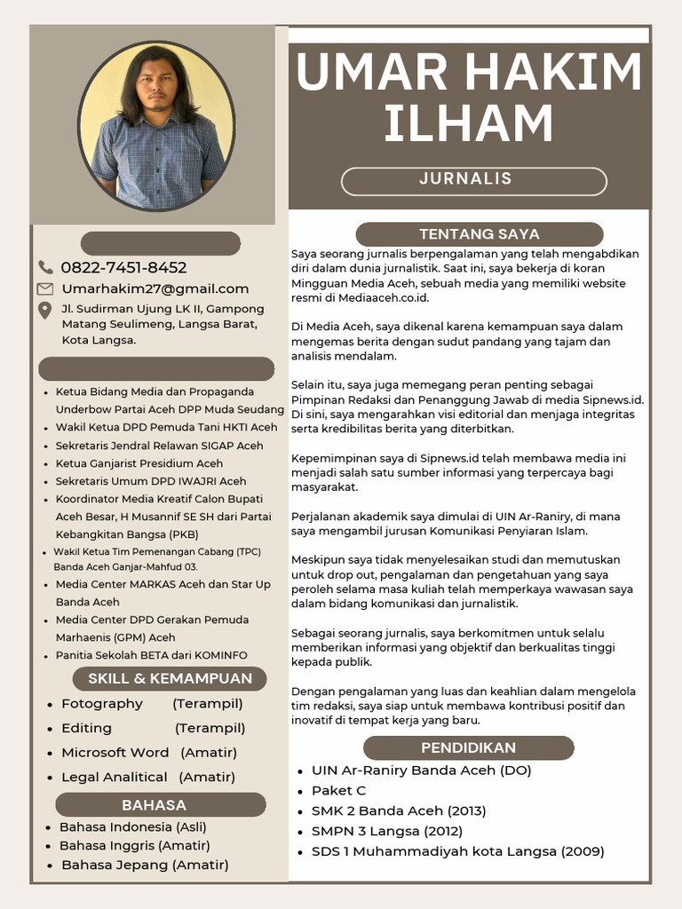 Umar Hakim Ilham: Kontak Tentang Saya | PDF