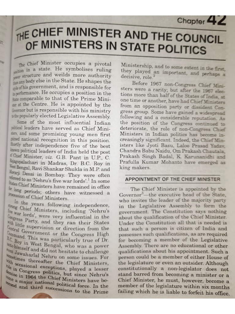 Chief Minister | PDF