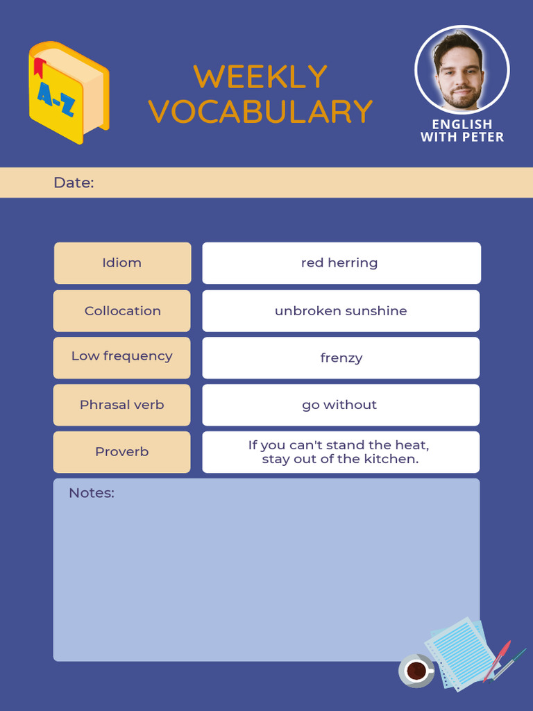 Weekly Vocabulary 1 | PDF
