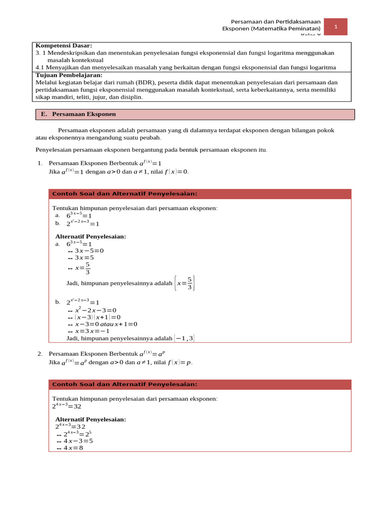 Modul 2 Persamaan Dan Pertidaksamaan Eks Pdf