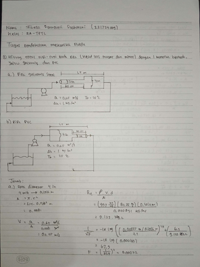 TP Mekflu Rugi-Rugi Pada Pipa | PDF