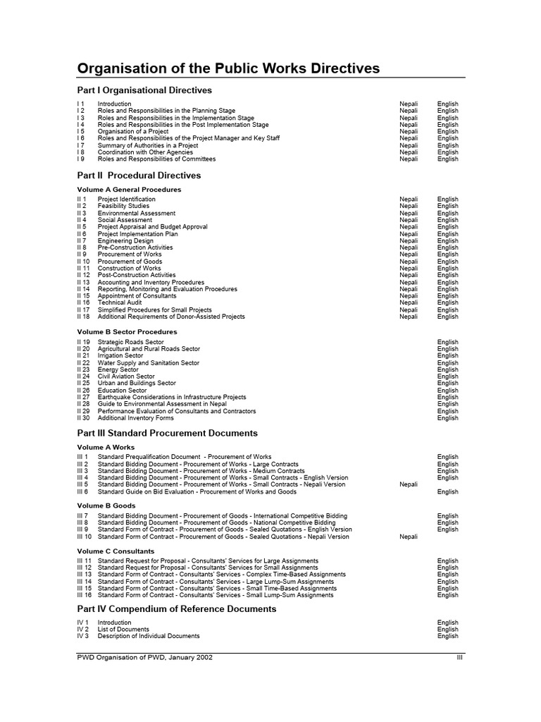 Organisation of PWD Jan 2002 English | PDF