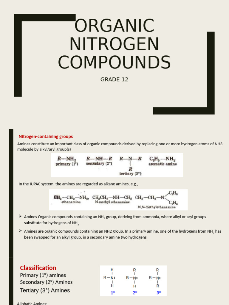 NITROGEN COMPOUNDS (Autosaved) (Autosaved) | PDF