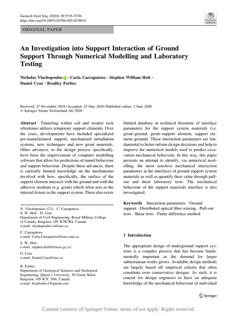 An Investigation Into Support Interaction of Groun | PDF