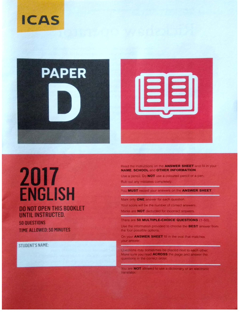 English D 2017 Questions + Anwers | PDF