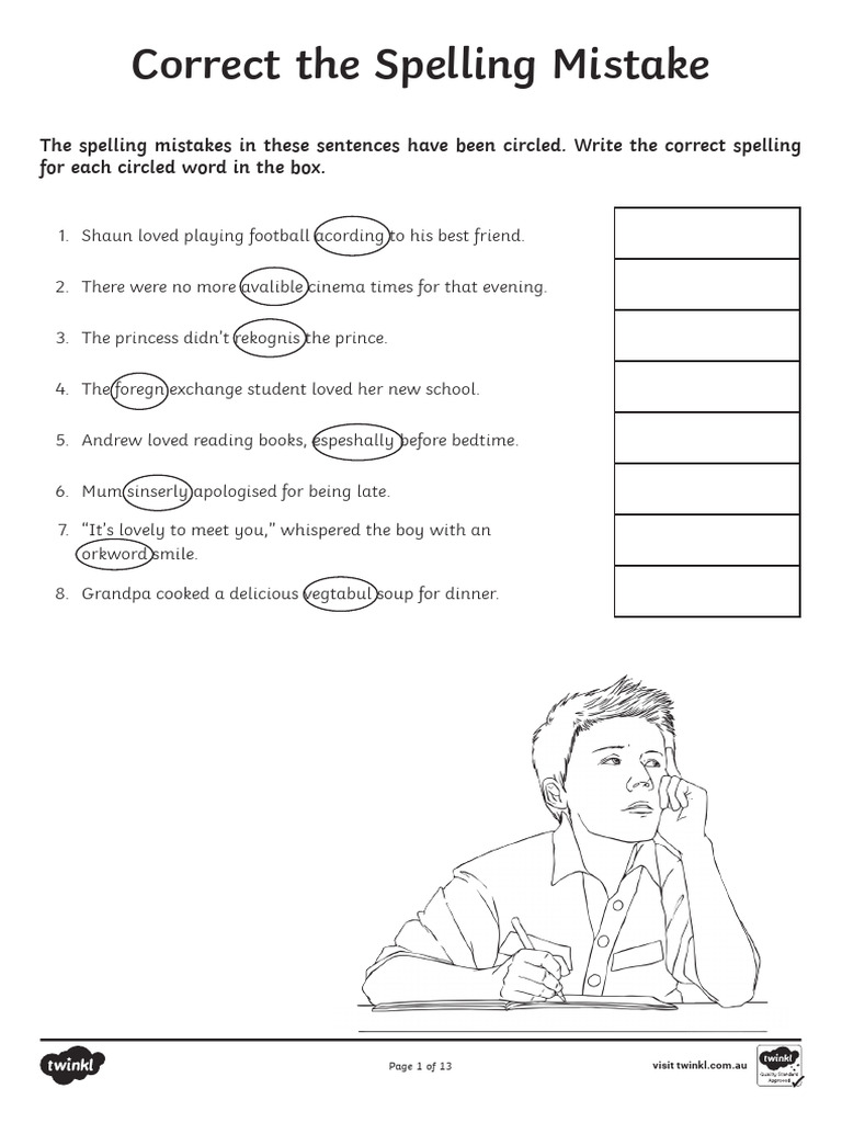Correct The Spelling Mistakes | PDF