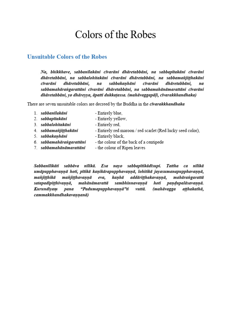 14 Robe Colours | PDF