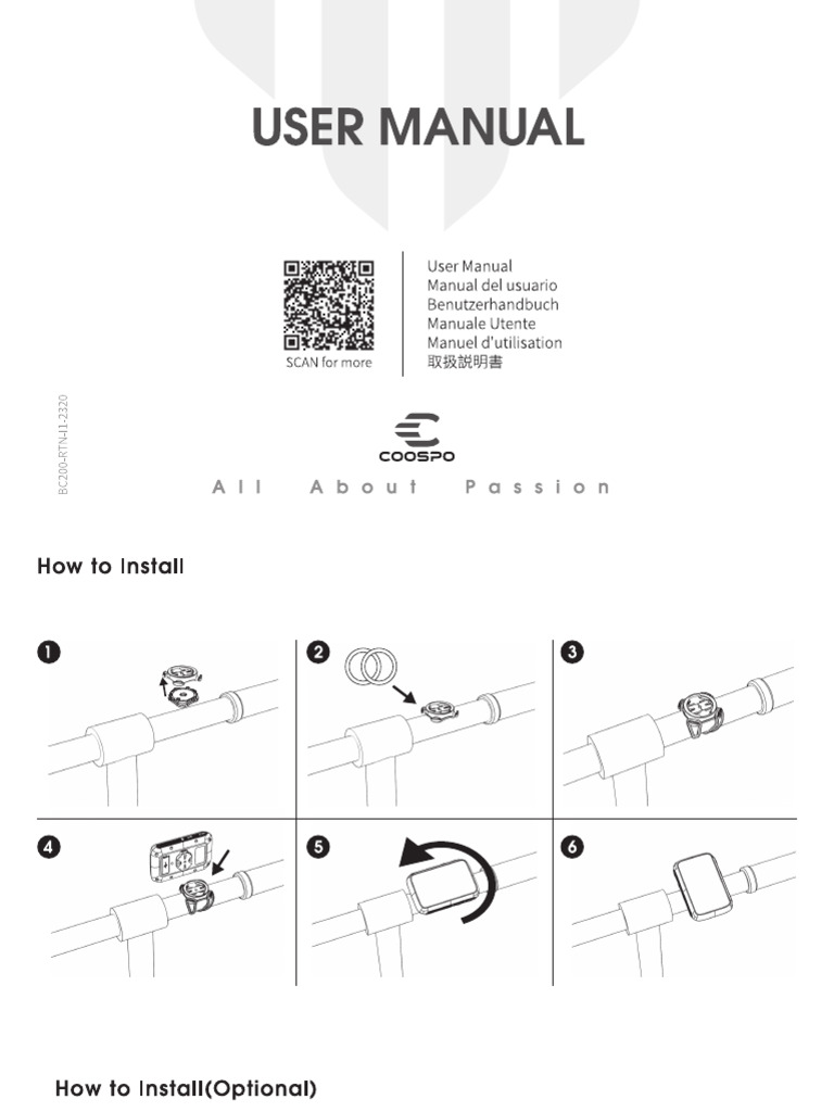 COOSPO BC200 ES Manual Del Usuario 20231207 | PDF