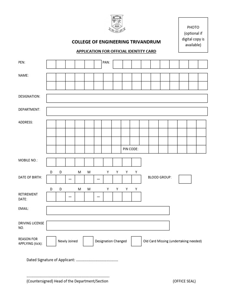 Id Appln Form | PDF