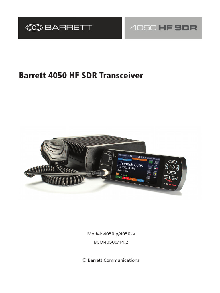 4050 HF SDR Transceiver Operating Manual | PDF