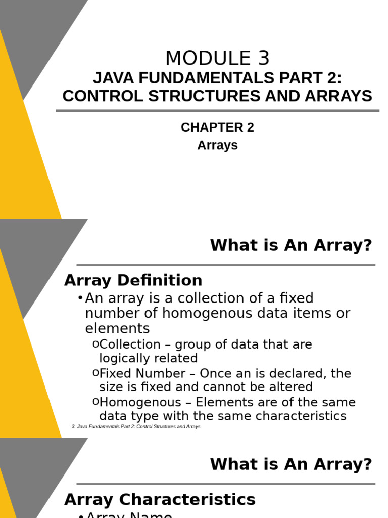 Module 3 - Ch2 - Arrays | PDF