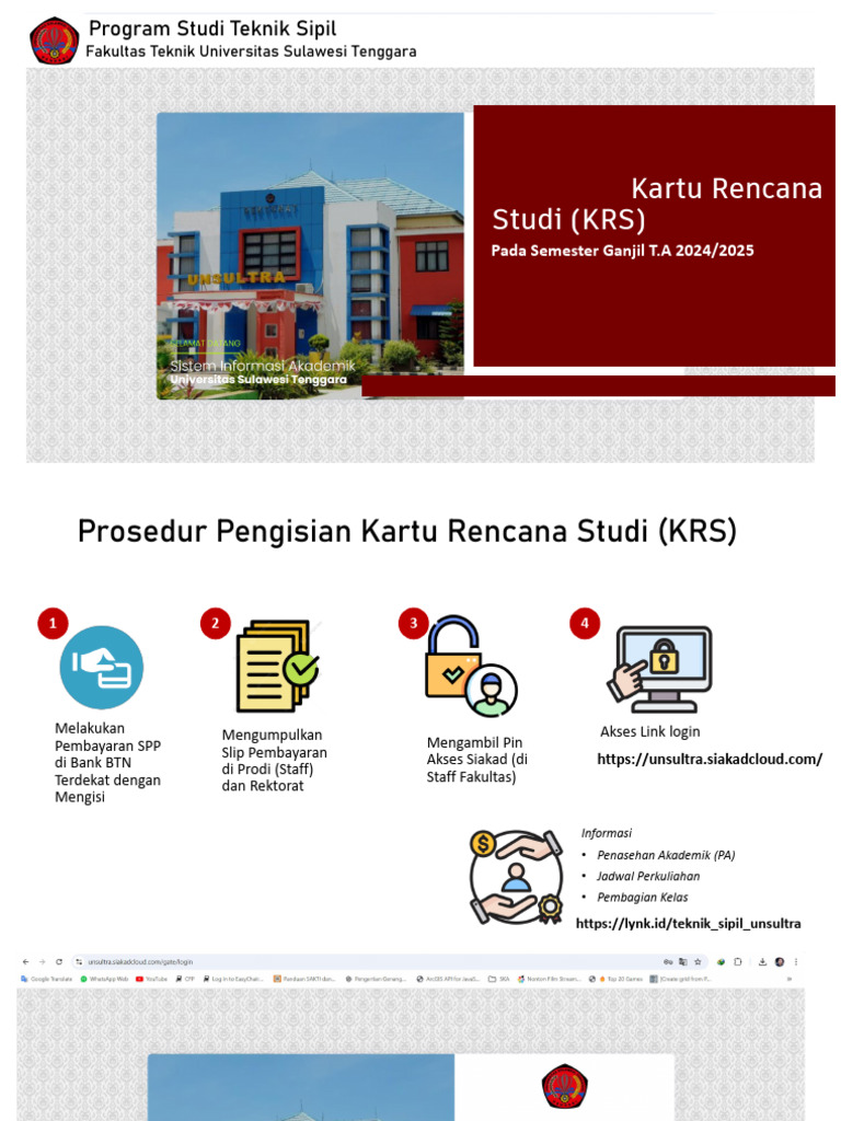 Tutorial Pengisian Krs Prodi Teknik Sipil | PDF