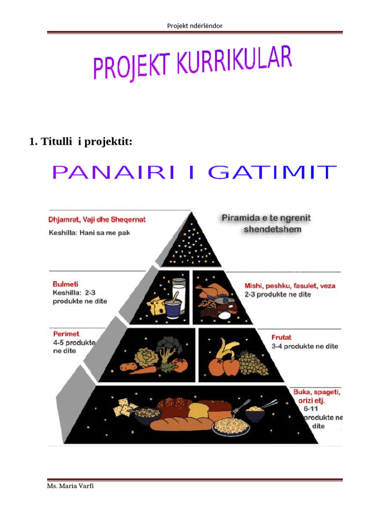 Panairi i Gatimit: Projekt Ndërlëndor | PDF