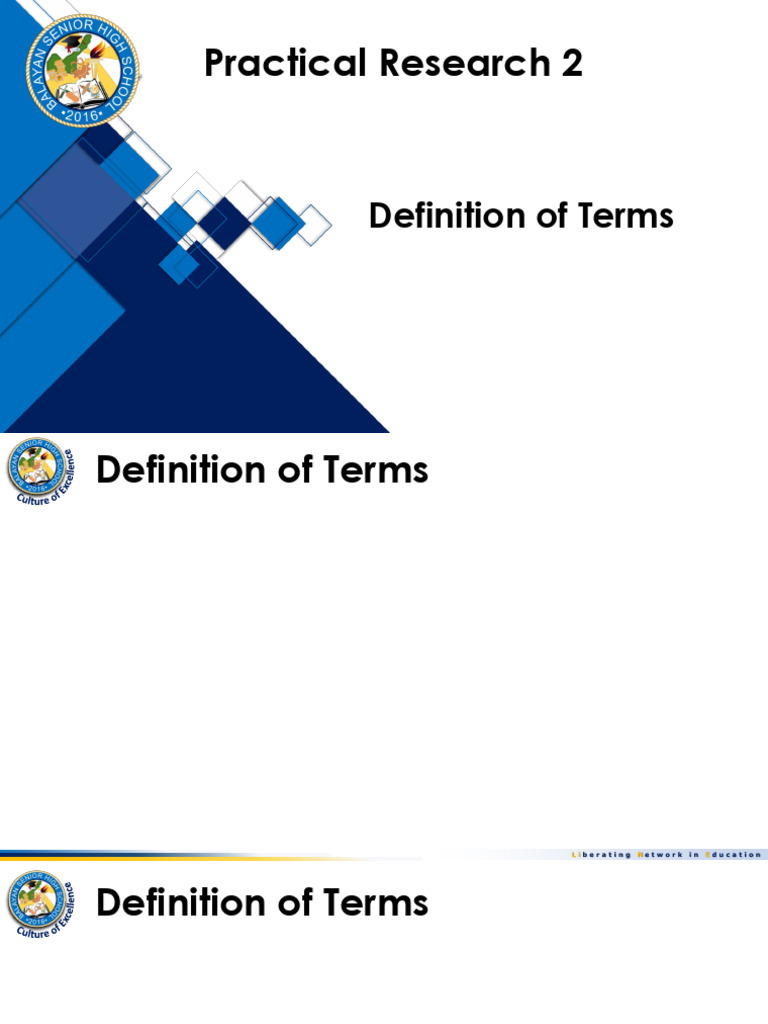 Scope and Delimitation Definition of Terms | PDF