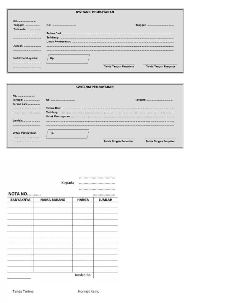 Kwitansi DAN Tanda Terima | PDF