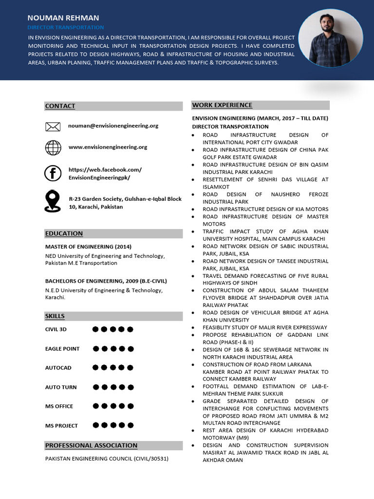 Nouman Updated CV Nov 2018 - Transportation | PDF