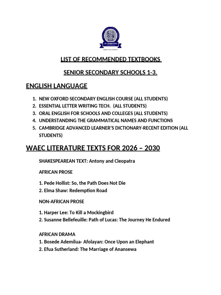Recommended Literature Text | PDF
