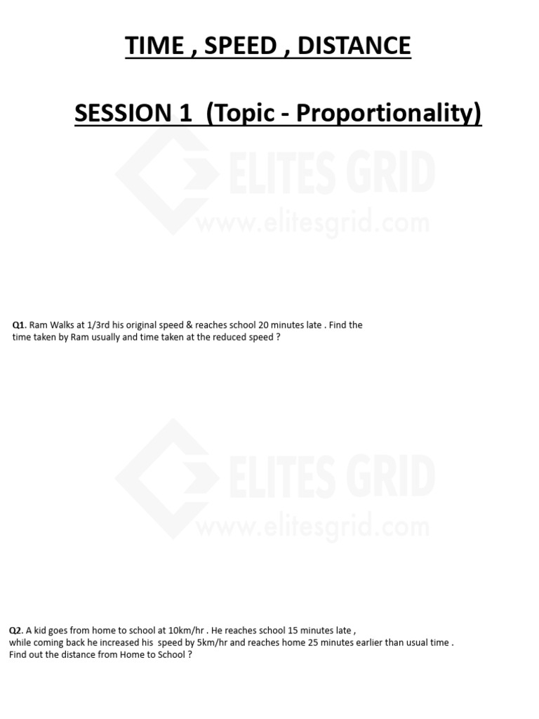 TSD Session 1 - Proportionality | PDF