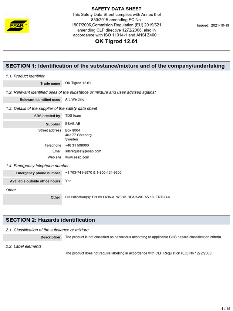 SDS-OK - Tigrod 12.61 | PDF