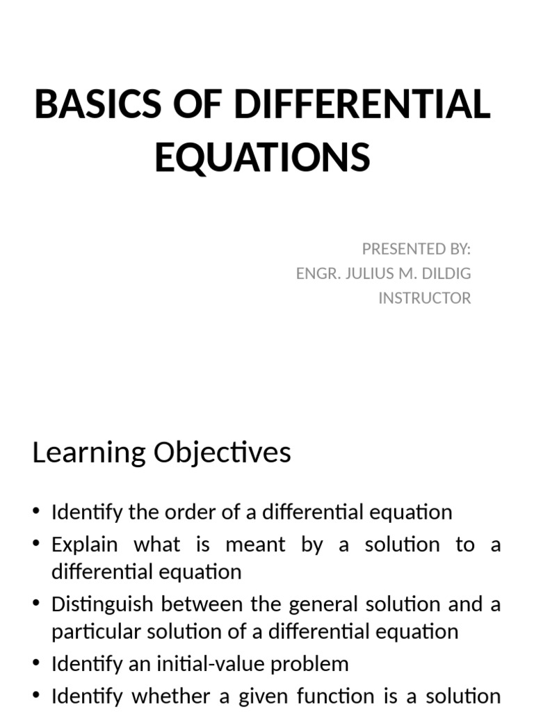 Basics of Differential Equations | PDF