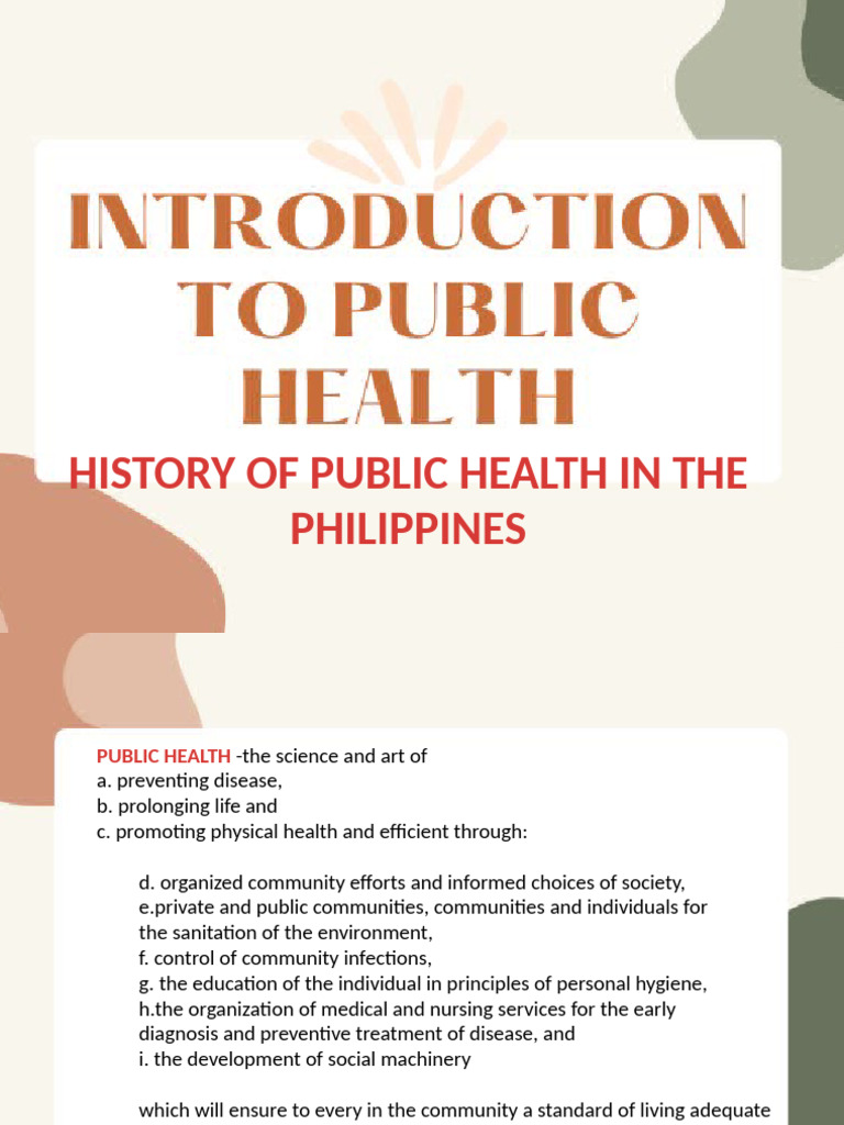 History of Public Health in the Philippines | PDF | Public Health ...